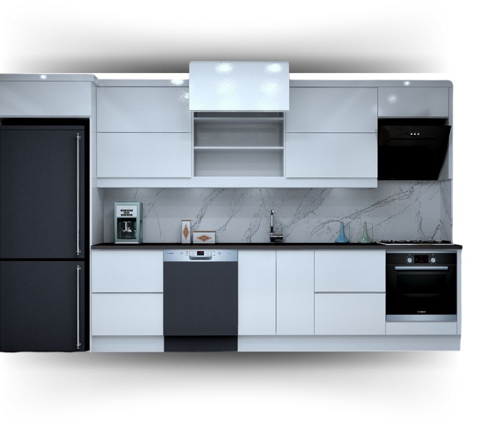 Gri Beyaz Modern Mutfak Dolabı - Dova Yapı